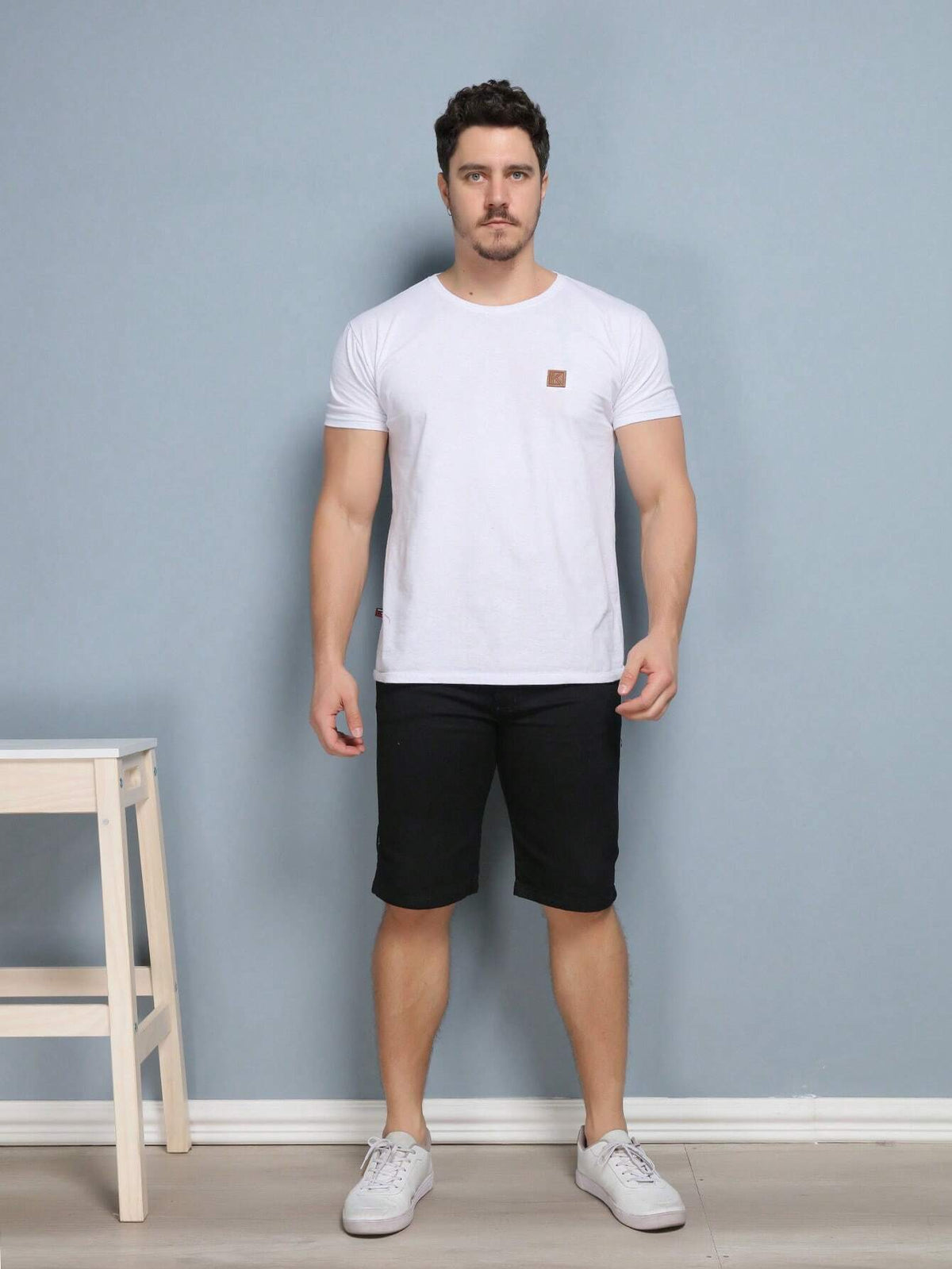 Bermuda Jeans Masculina Preta Casual Hawk