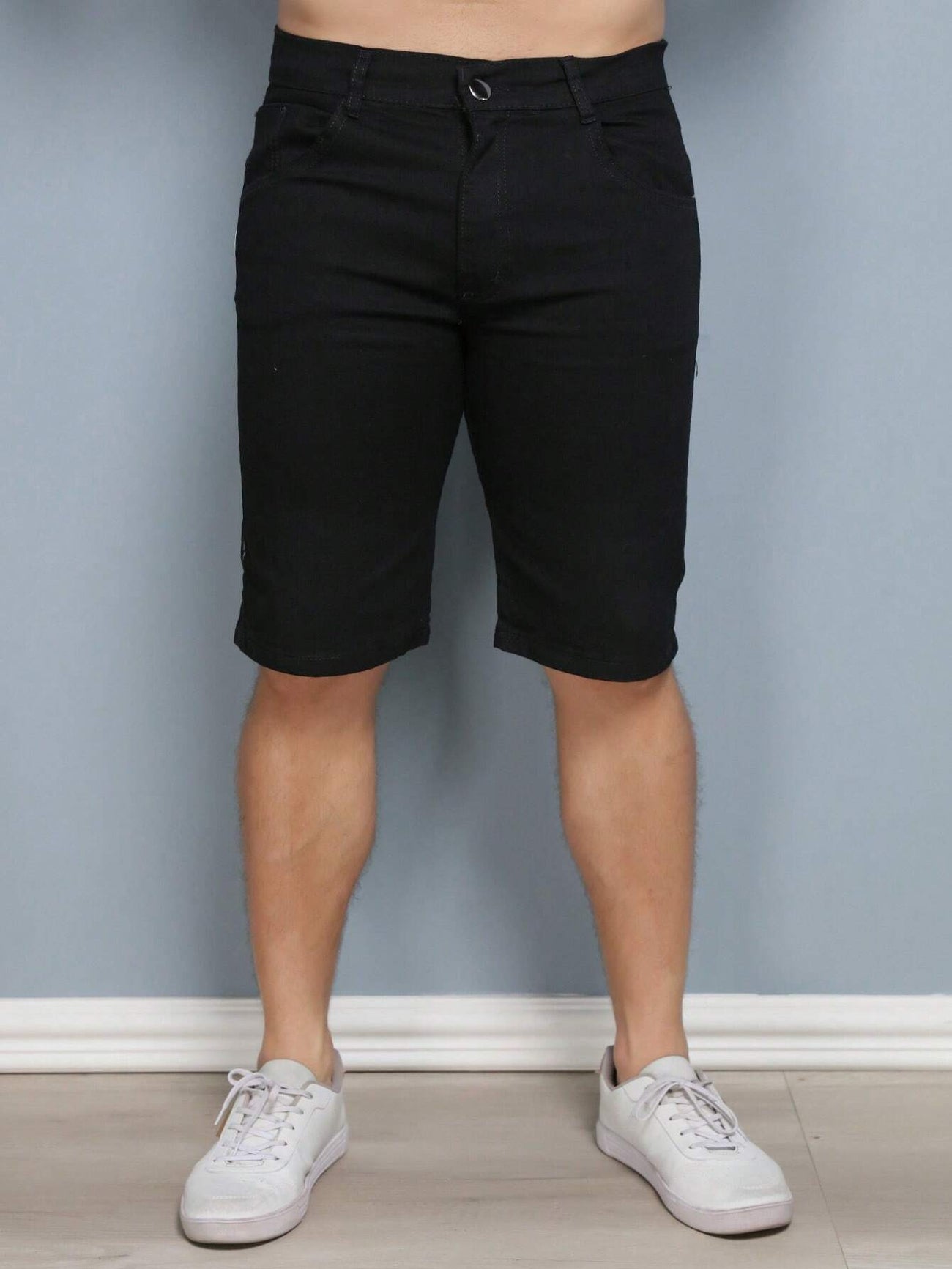 Bermuda Jeans Masculina Preta Casual Hawk