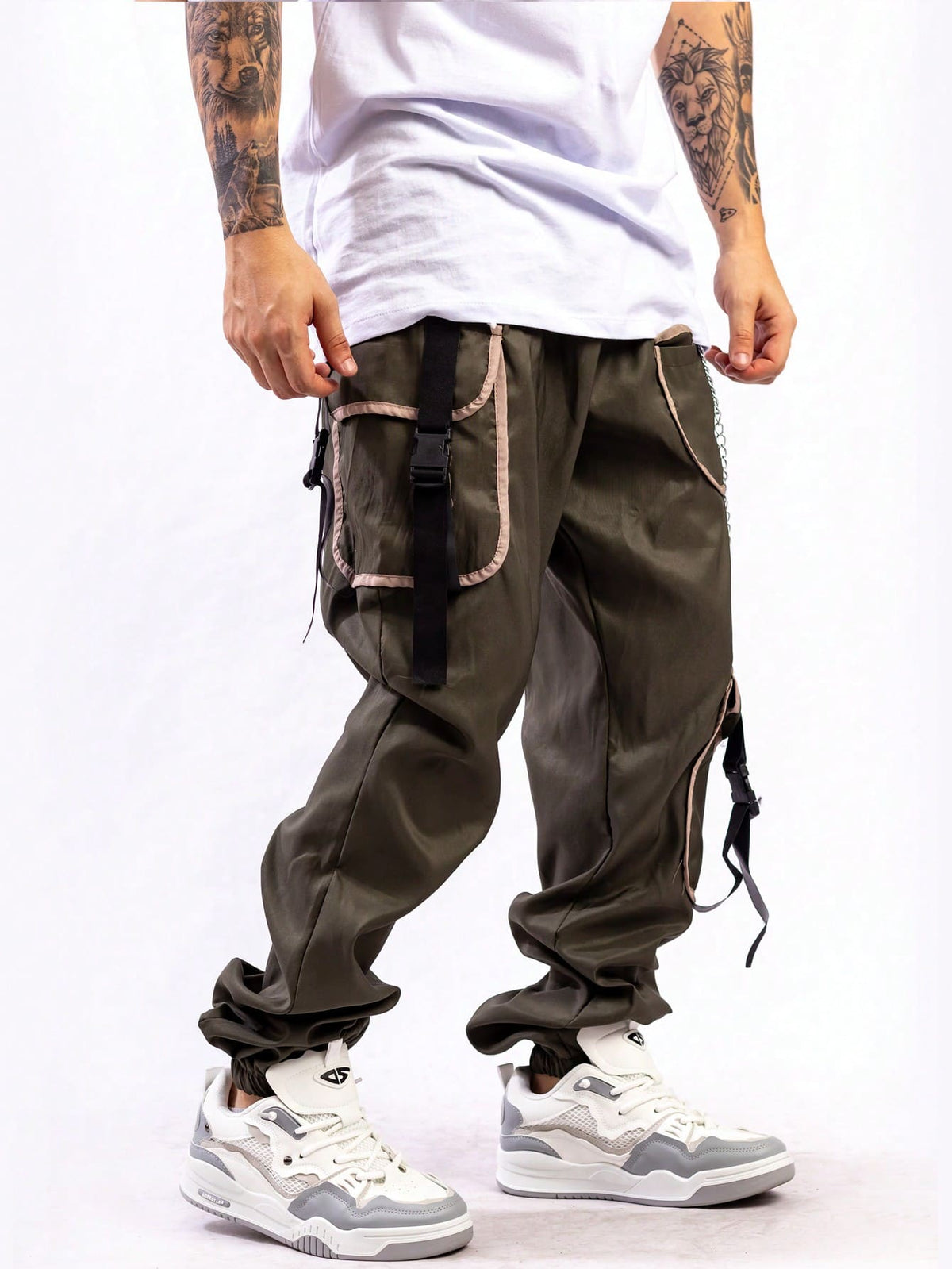 Calça Cargo Jogger Masculino Trapper Rapper Verde