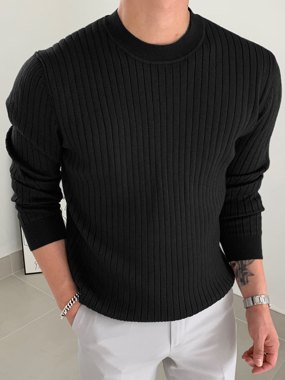 Suéter Masculino Preto Warm Casual