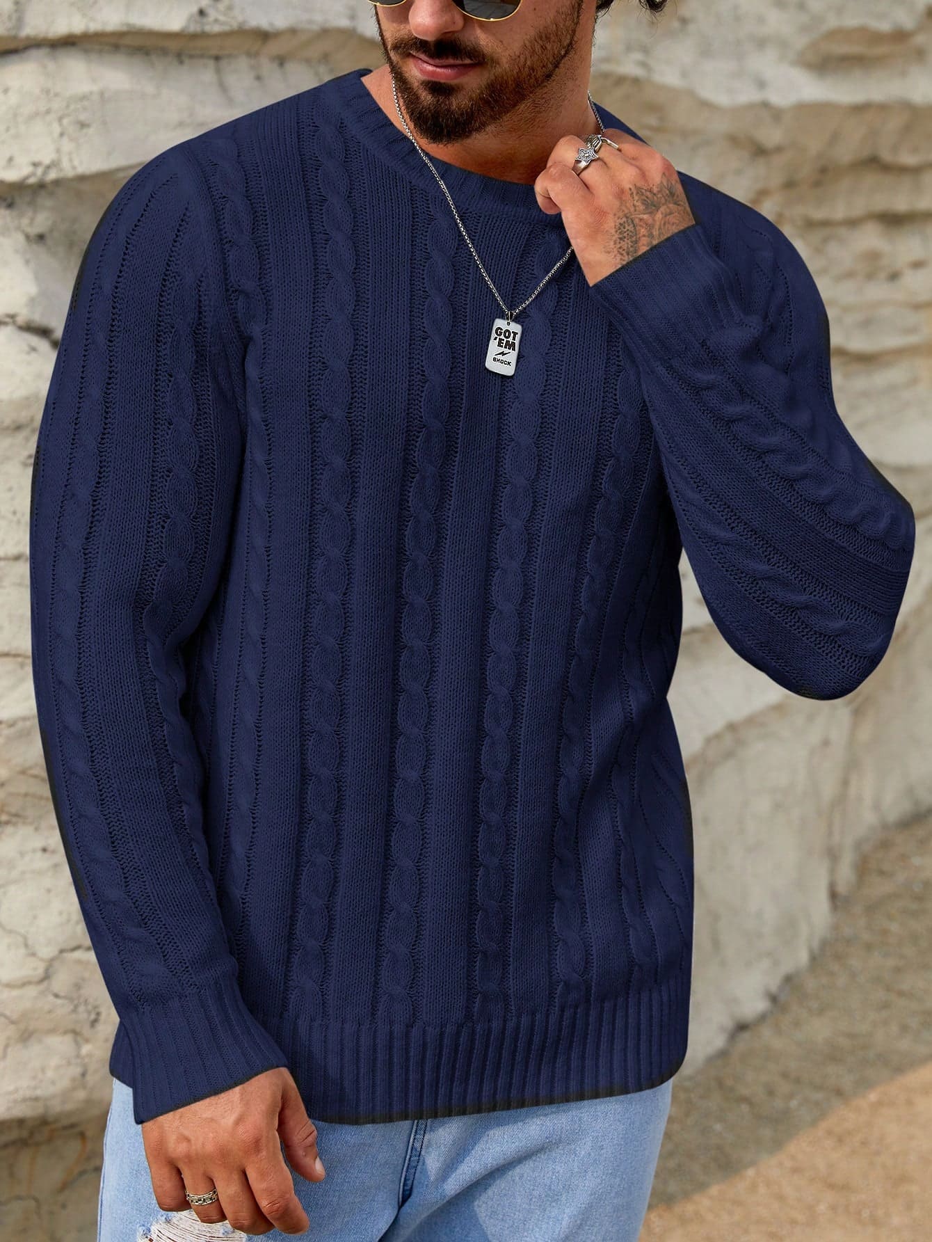 Suéter Masculino Tricot Azul Royal