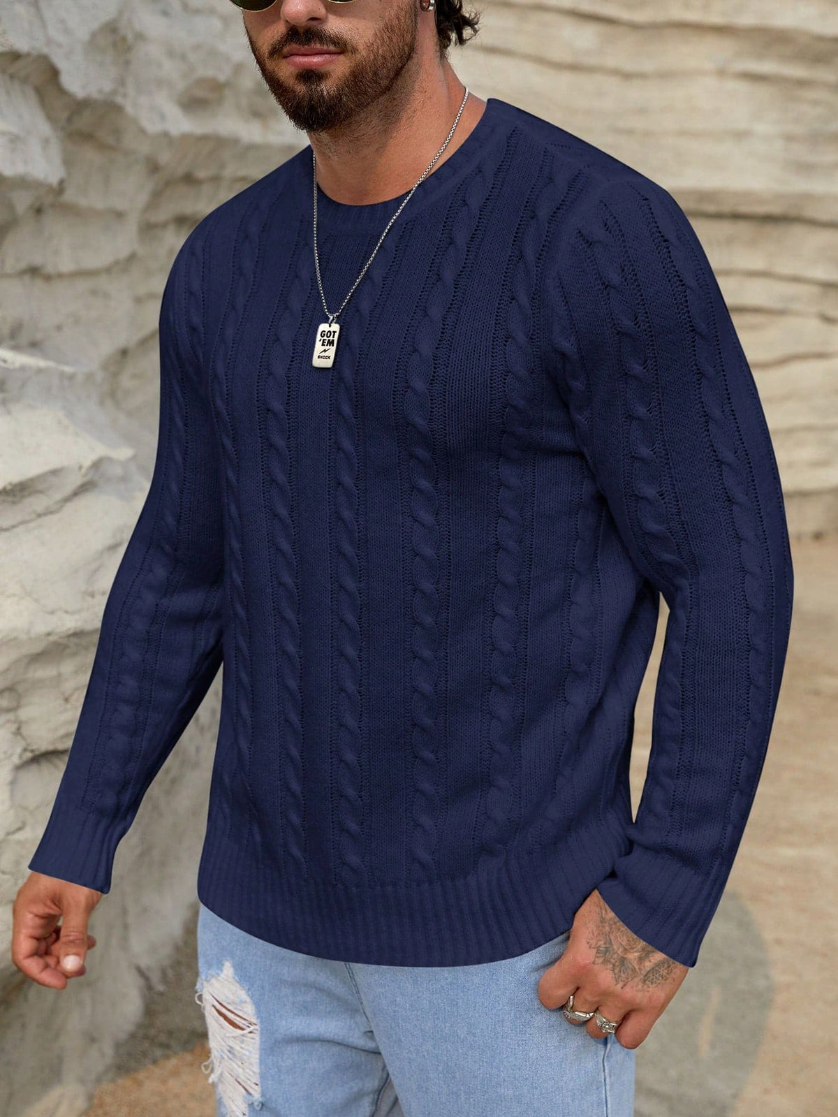 Suéter Masculino Tricot Azul Royal